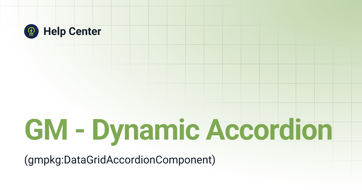 GM - Dynamic Accordion | Help Center