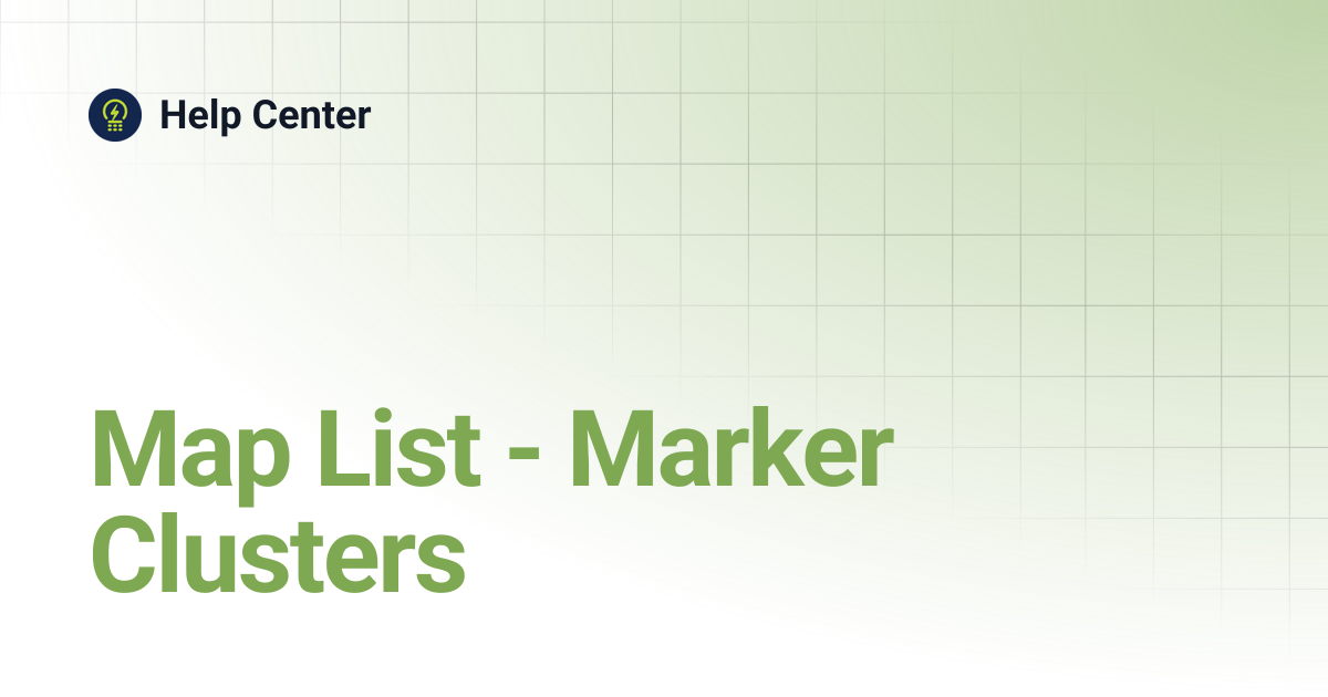 Map List - Marker Clusters | Help Center